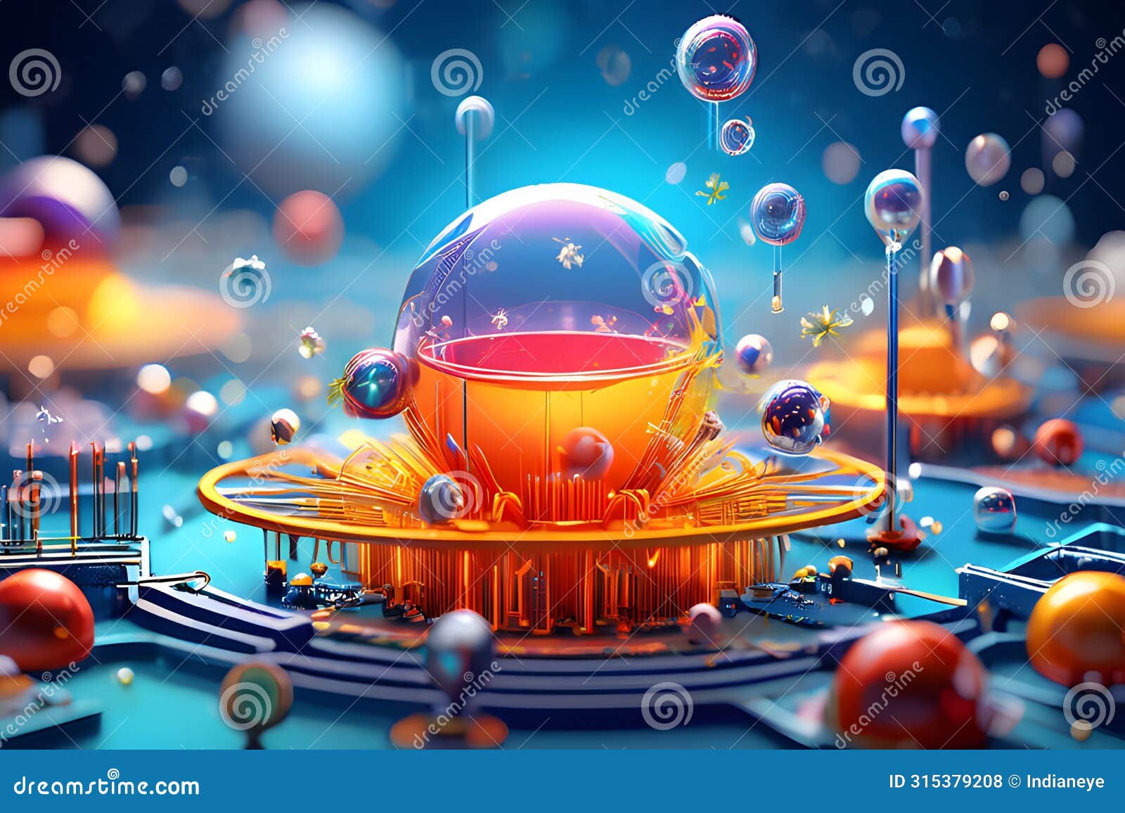 Structure Of Nuclear And Endoplasmic Reticulum In An Animal Cell, 3d ...