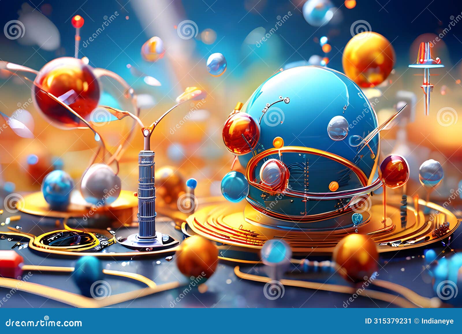 Structure Of Nuclear And Endoplasmic Reticulum In An Animal Cell, 3d ...