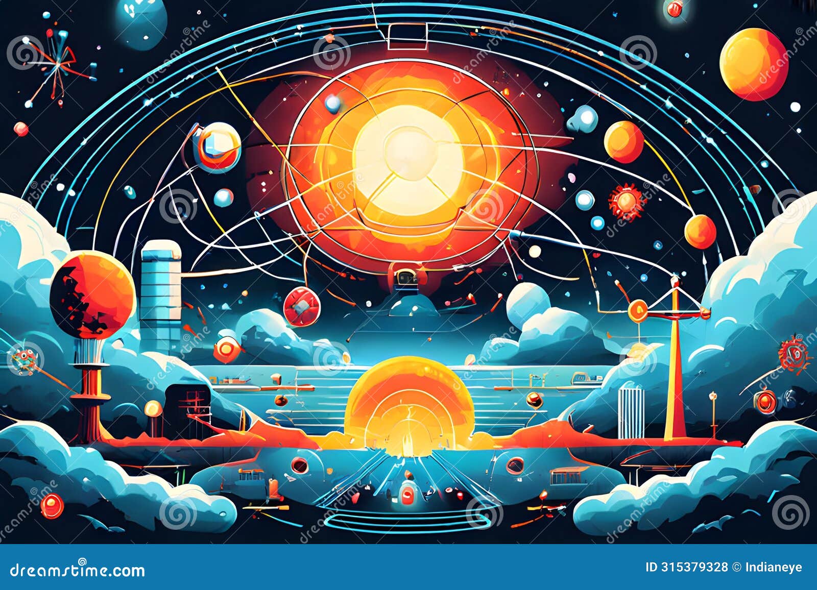 AI Generated-AI Generated Illustrations for the Concept of Physics on ...