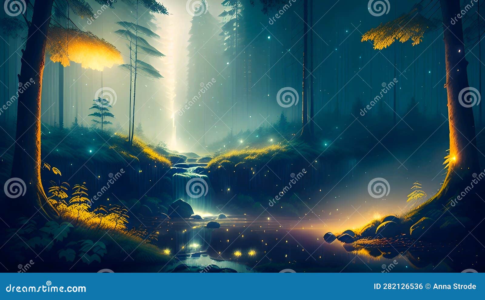 Mystical Waterfall: Enchanting Journey through a Misty Druid Forest ...