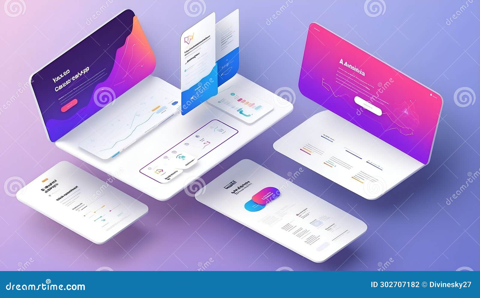 Luminous Vector Dreams: UI UX Landing Odyssey. AI Generate Stock ...