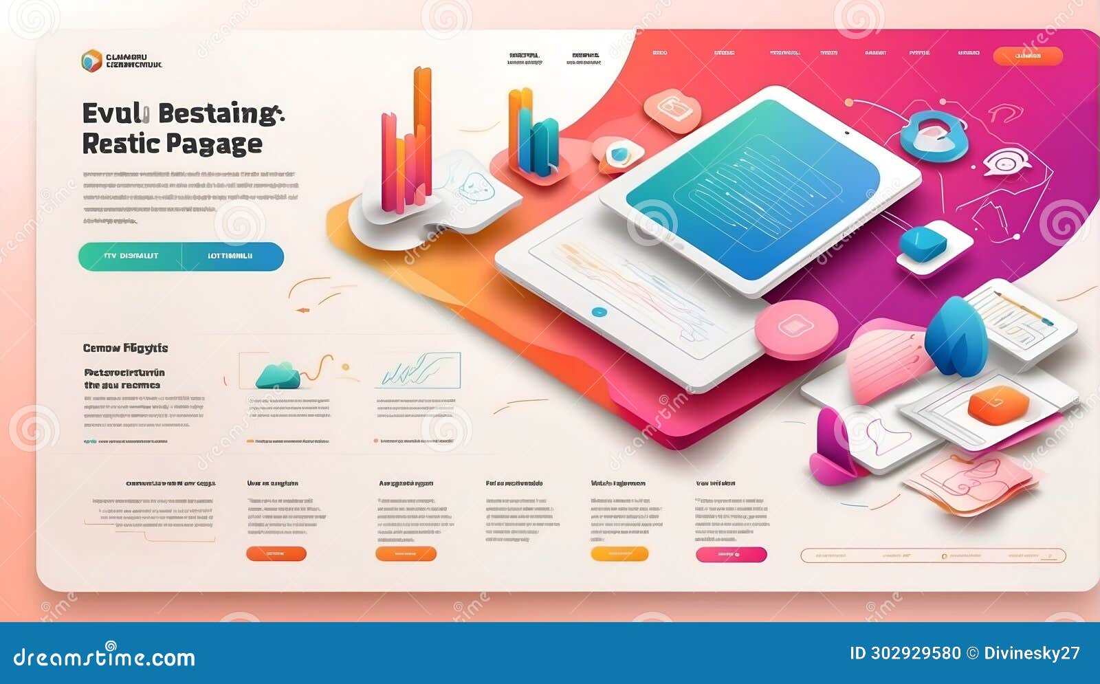 Epic Gradient Fusion: Vector UX Landing Adventure. AI Generate Stock ...