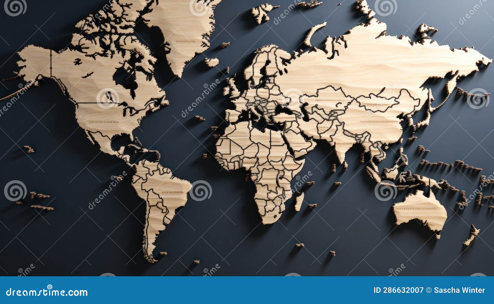 Simplicity Unveiled: Minimalistic World Map Stock Illustration ...