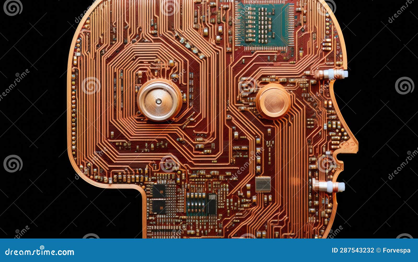 Sensory Synthesis: Circuit Board Fusion with Human Ear Imagery Stock ...