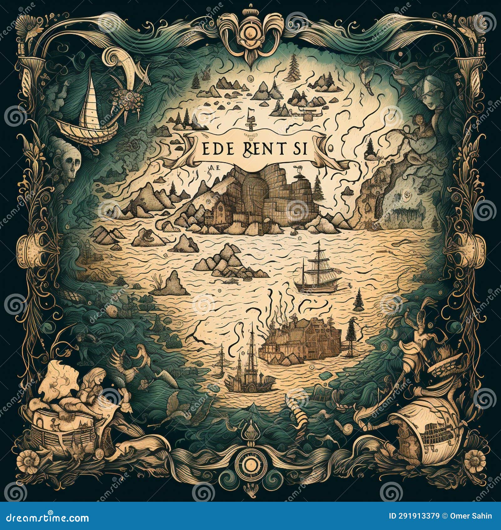 Quill Voyage: Mapping the Inked Adventures Stock Image - Image of ...