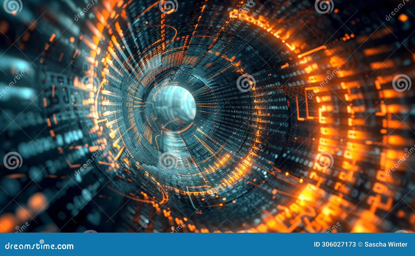 Code Reverie: Bridging Millennia In A Time Tunnel Stock Photo ...