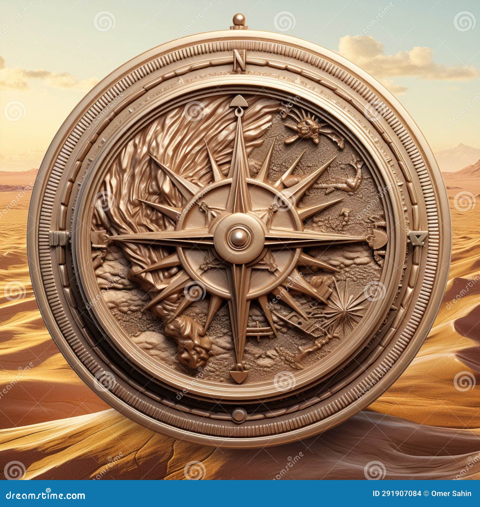 Compass On The Detailed Map Stock Image | CartoonDealer.com #12122209