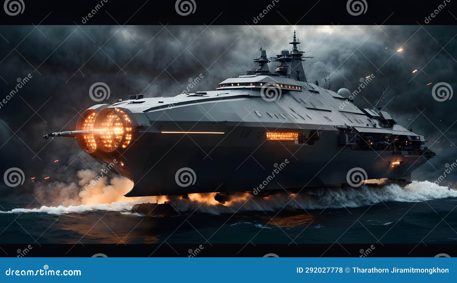 Naval Titans: Future Battleships At Sea Stock Photography ...