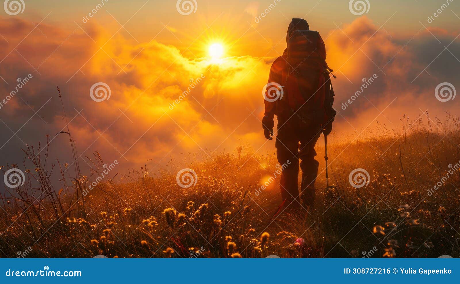 Embarking on a Journey Towards the Sunrise Stock Photo - Image of ...