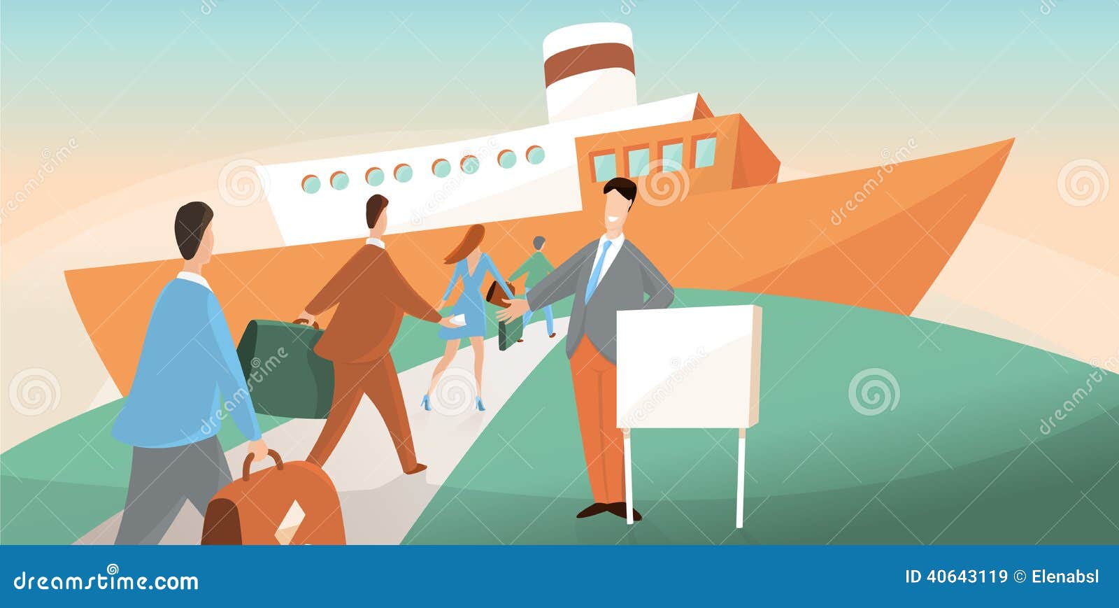 Embarquement sur le bateau illustration de vecteur. Illustration du ...