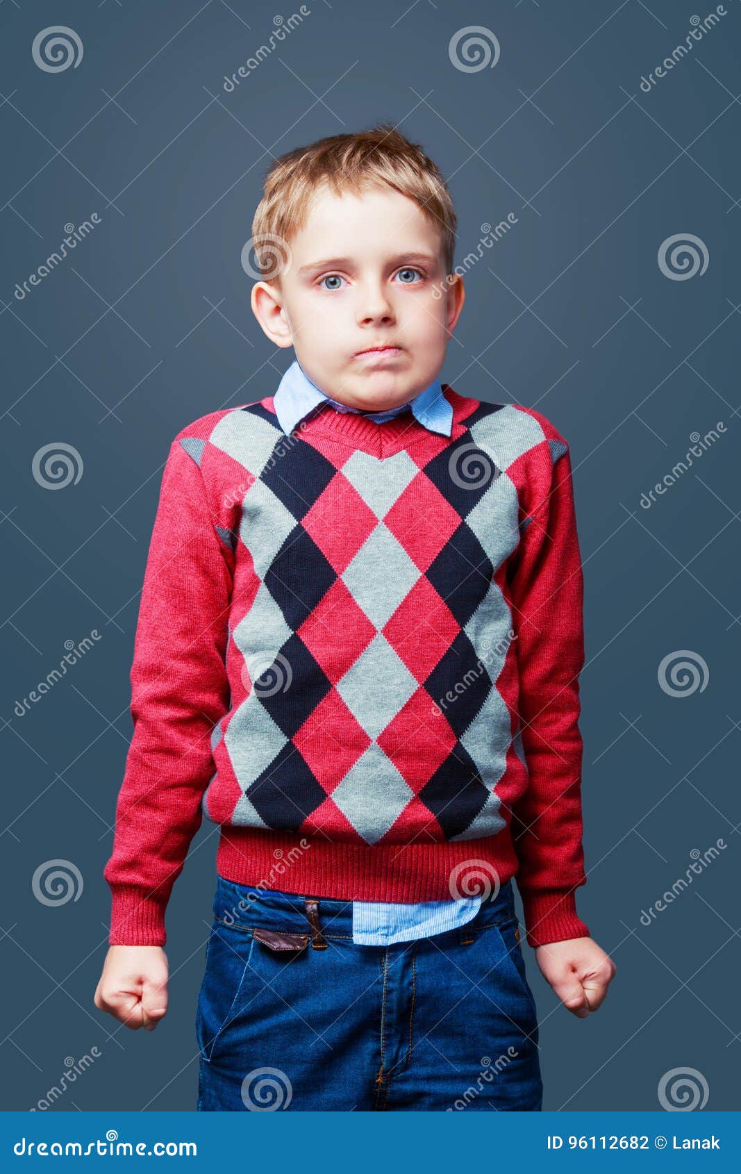 Embarrassed boy isolated stock photo. Image of angry - 96112682
