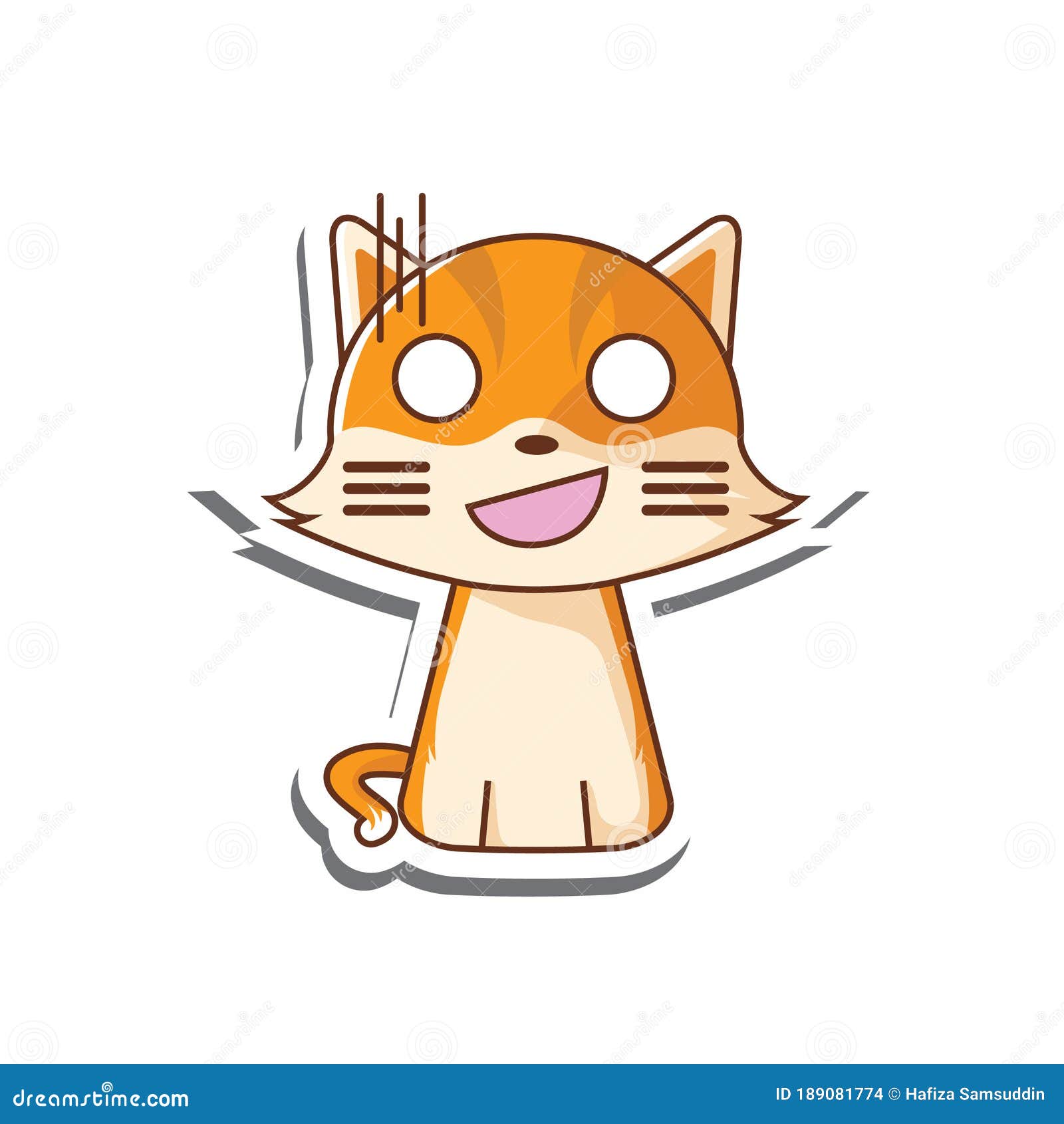Embarrassed Cat Cartoon. Vector Illustration Decorative Design Stock ...