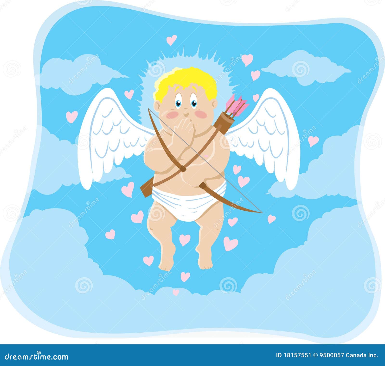 Embarrassed Cupid stock vector. Illustration of embarrassed - 18157551