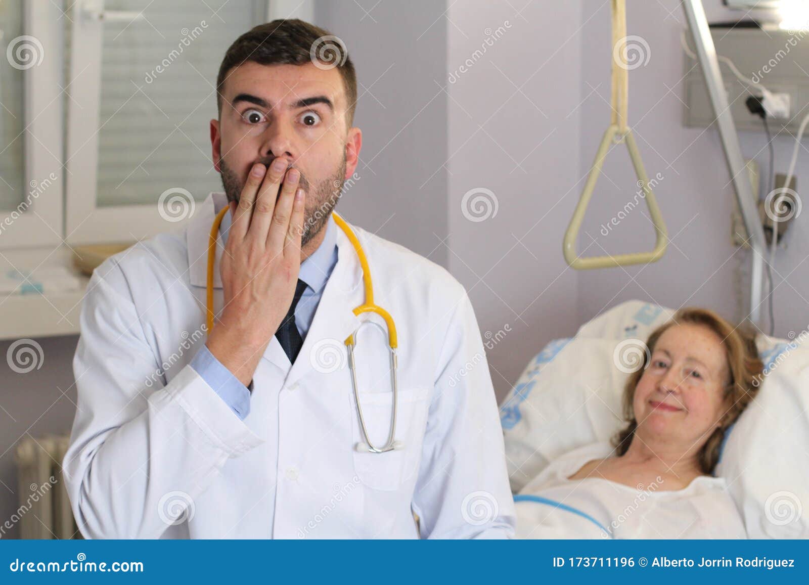Embarrassed Doctor Making a Mistake Stock Photo - Image of person ...