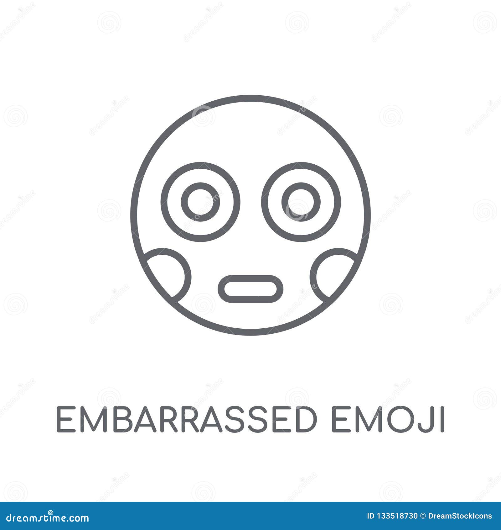 Embarrassed Emoji Linear Icon. Modern Outline Embarrassed Emoji Vector ...