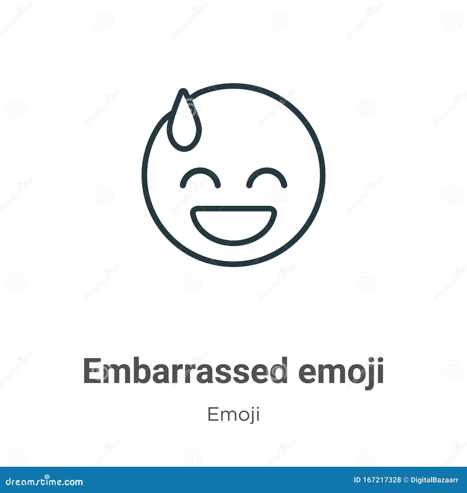 Embarrassed Emoji Outline Icon. Signs And Symbols Can Be Used For Web ...