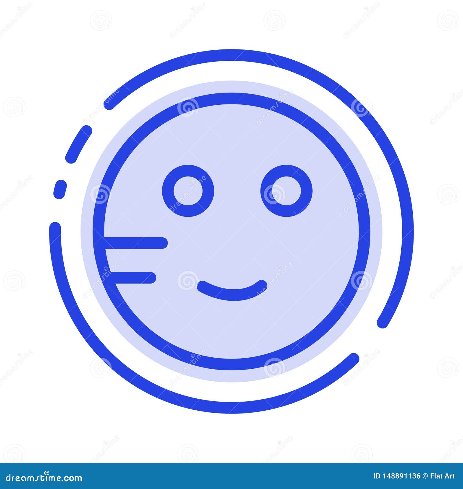 Embarrassed, Emojis, School, Study Blue Dotted Line Line Icon Stock ...