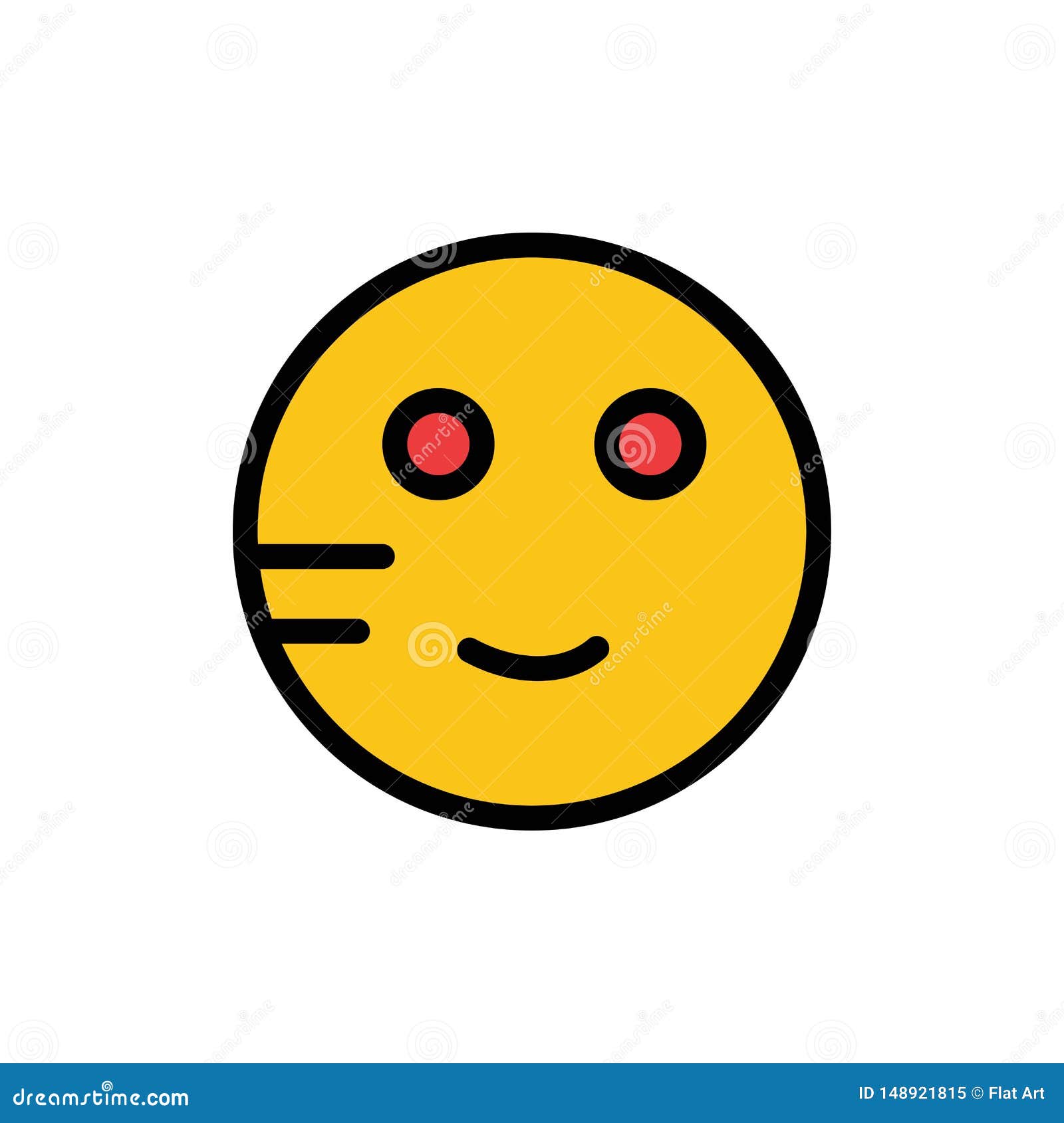 Embarrassed, Emojis, School, Study Flat Color Icon. Vector Icon Banner ...