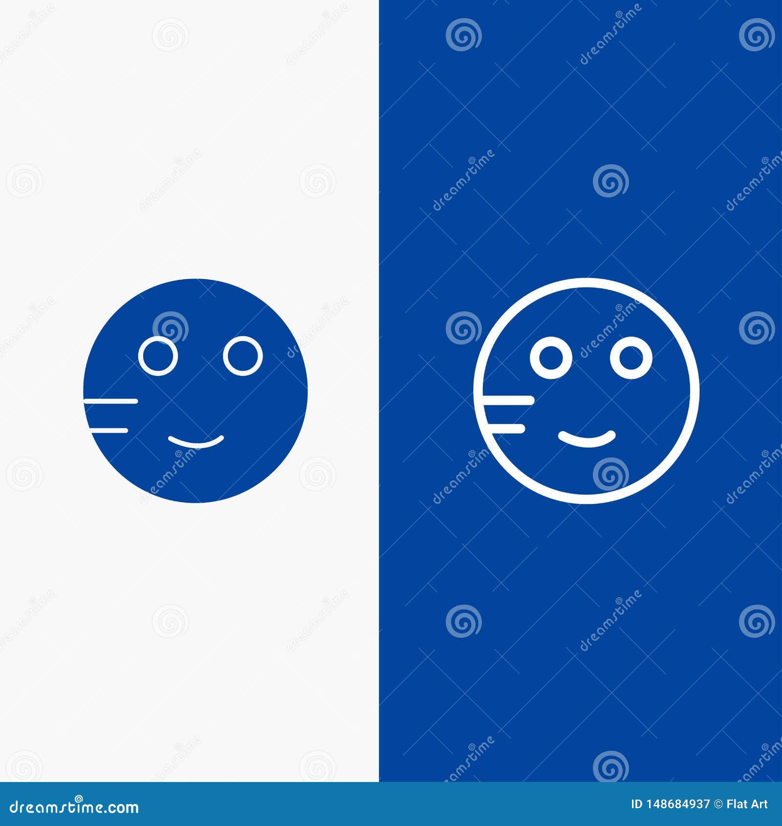 Embarrassed, Emojis, School, Study Blue Solid Logo Template. Place For ...