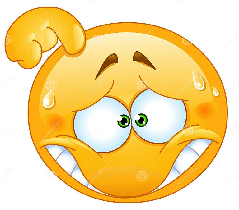 Embarrassed emoticon stock vector. Illustration of caught - 32339475