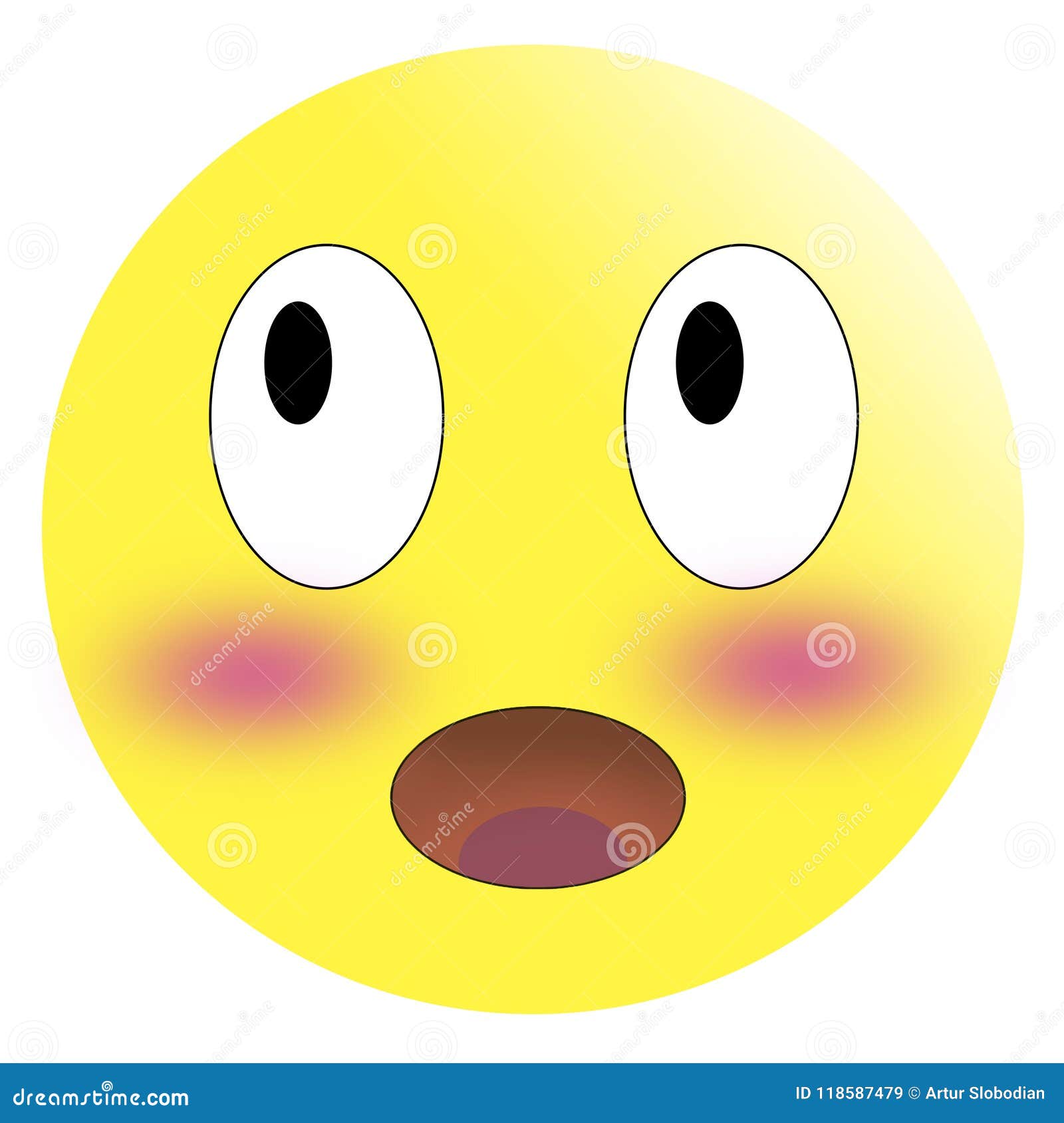 Embarrassed Emoticon With Flushed Cheeks Icon Vector Illustration ...