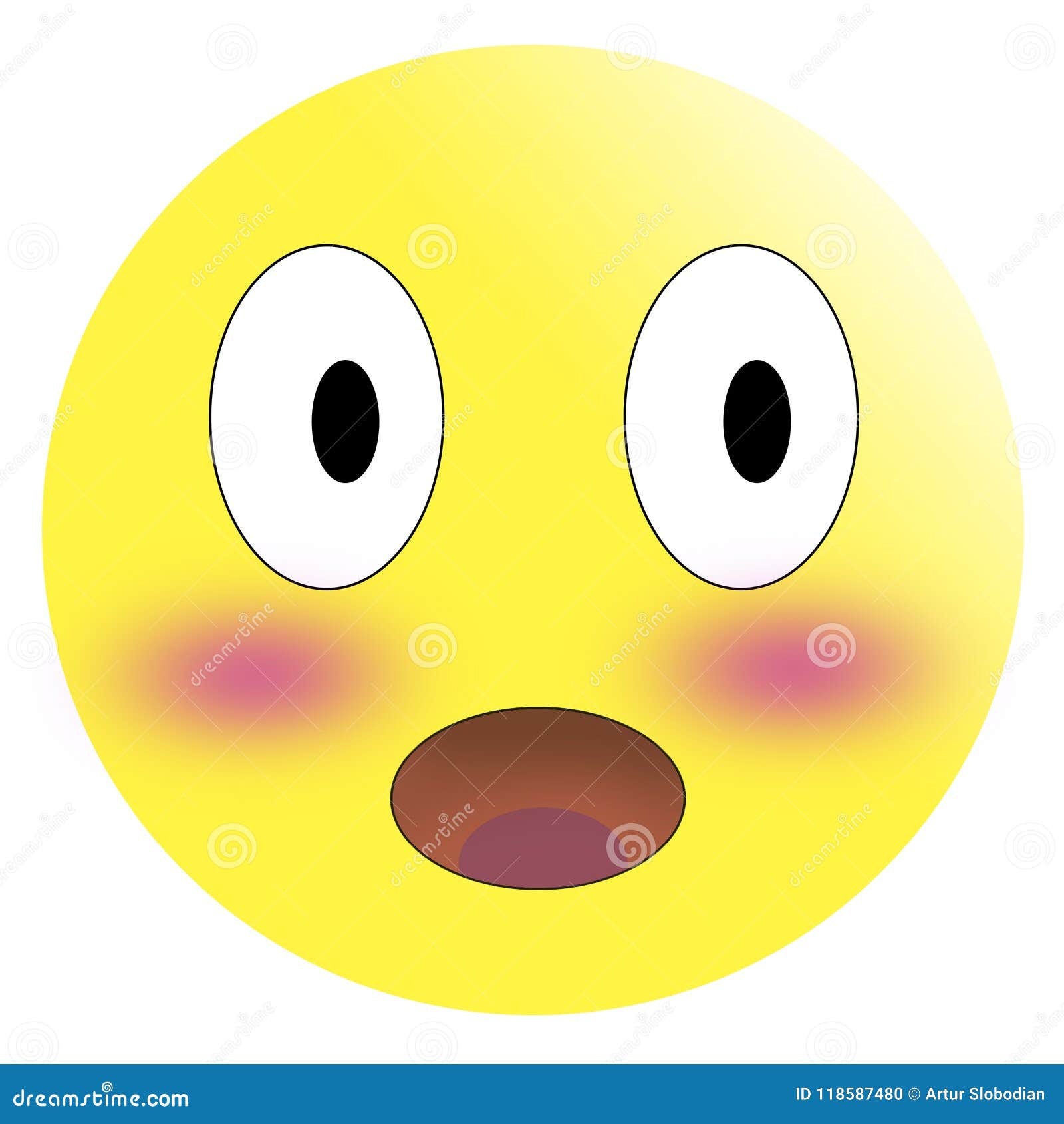 Embarrassed Emoticon With Flushed Red Cheeks Icon Vector Illustration ...