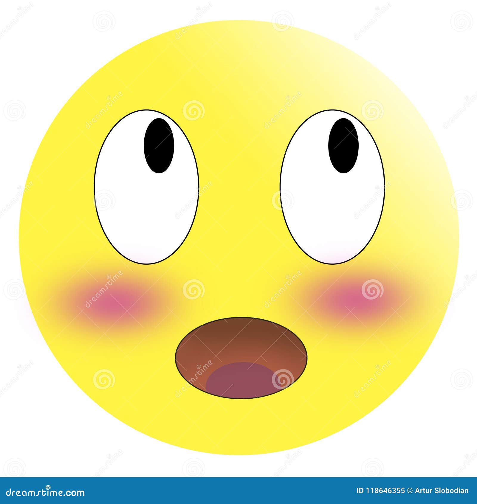 Embarrassed Emoticon With Flushed Red Cheeks Royalty-Free Stock Image ...