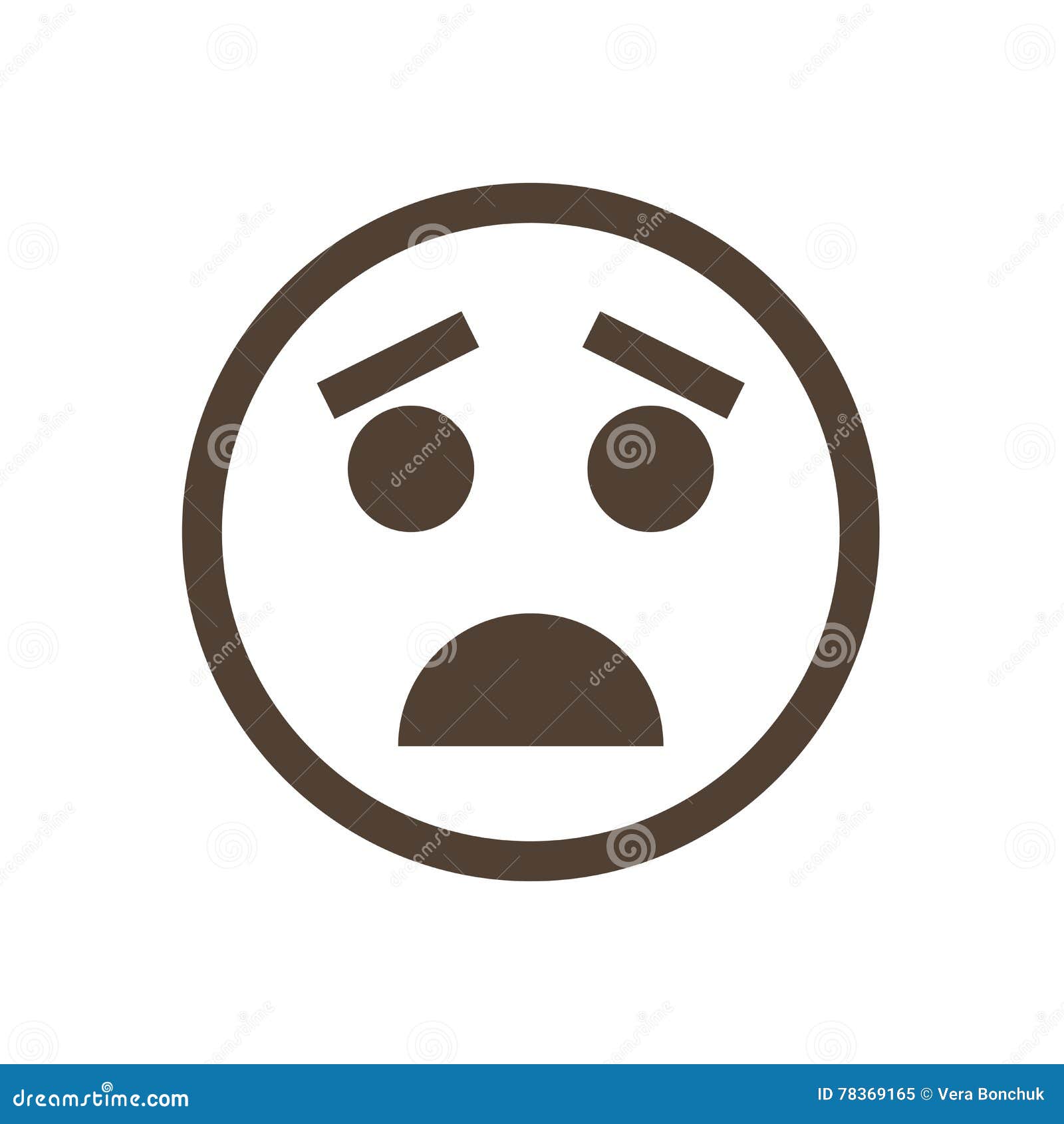 Embarrassed Emoticon With Flushed Cheeks Icon Vector Illustration ...