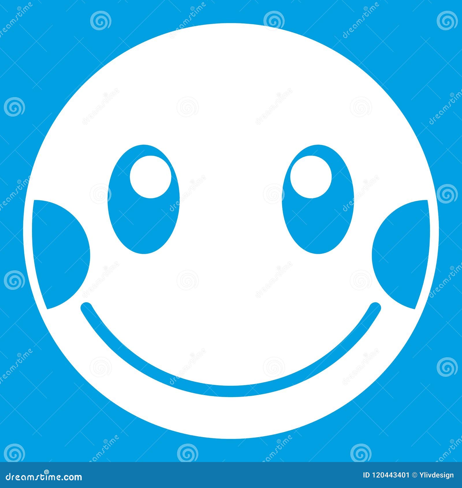 Embarrassed emoticon white stock vector. Illustration of character ...