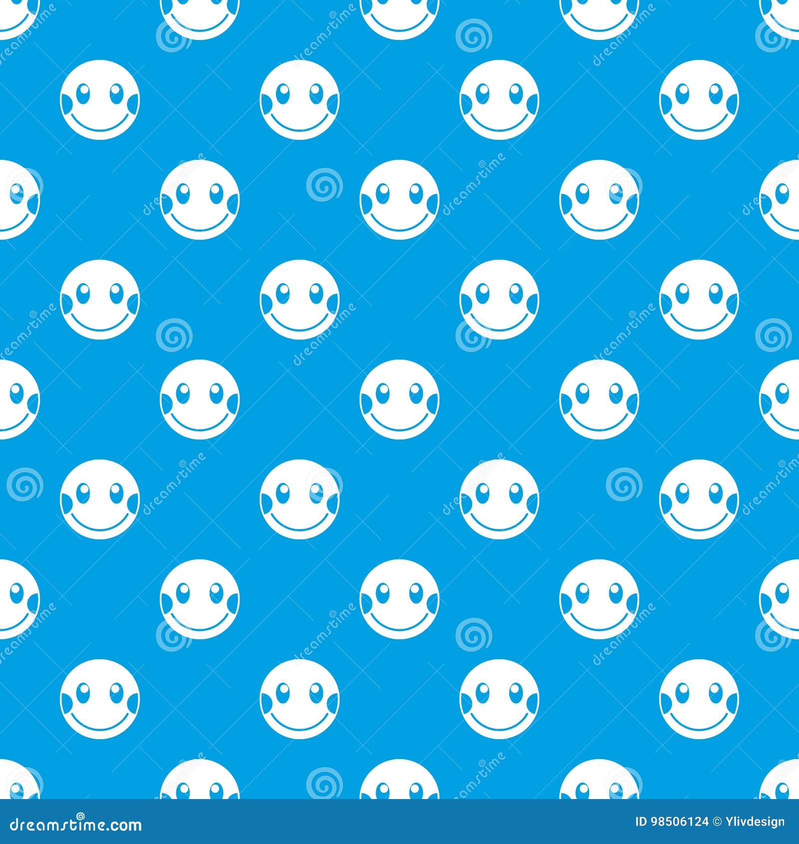 Embarrassed Emotpattern Seamless Blue Stock Vector - Illustration of ...