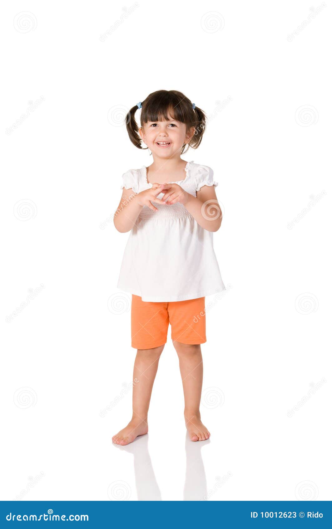 Embarrassed little girl stock image. Image of beauty - 10012623