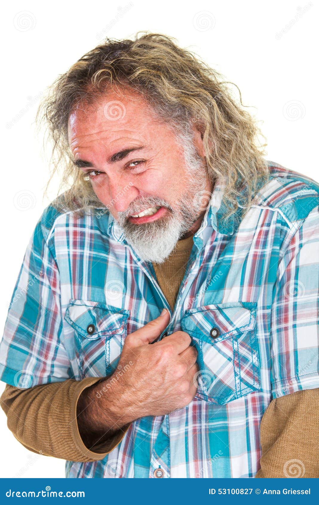 Embarrassed Man Cringing stock image. Image of isolated - 53100827