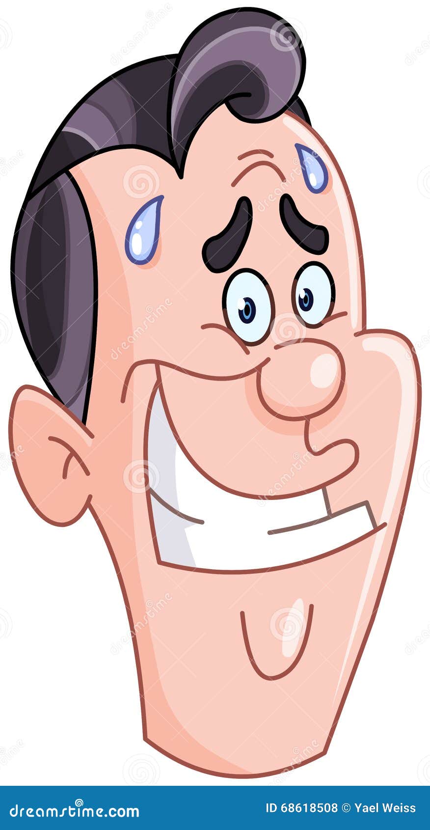 Embarrassed Man Face Vector Illustration | CartoonDealer.com #68618508