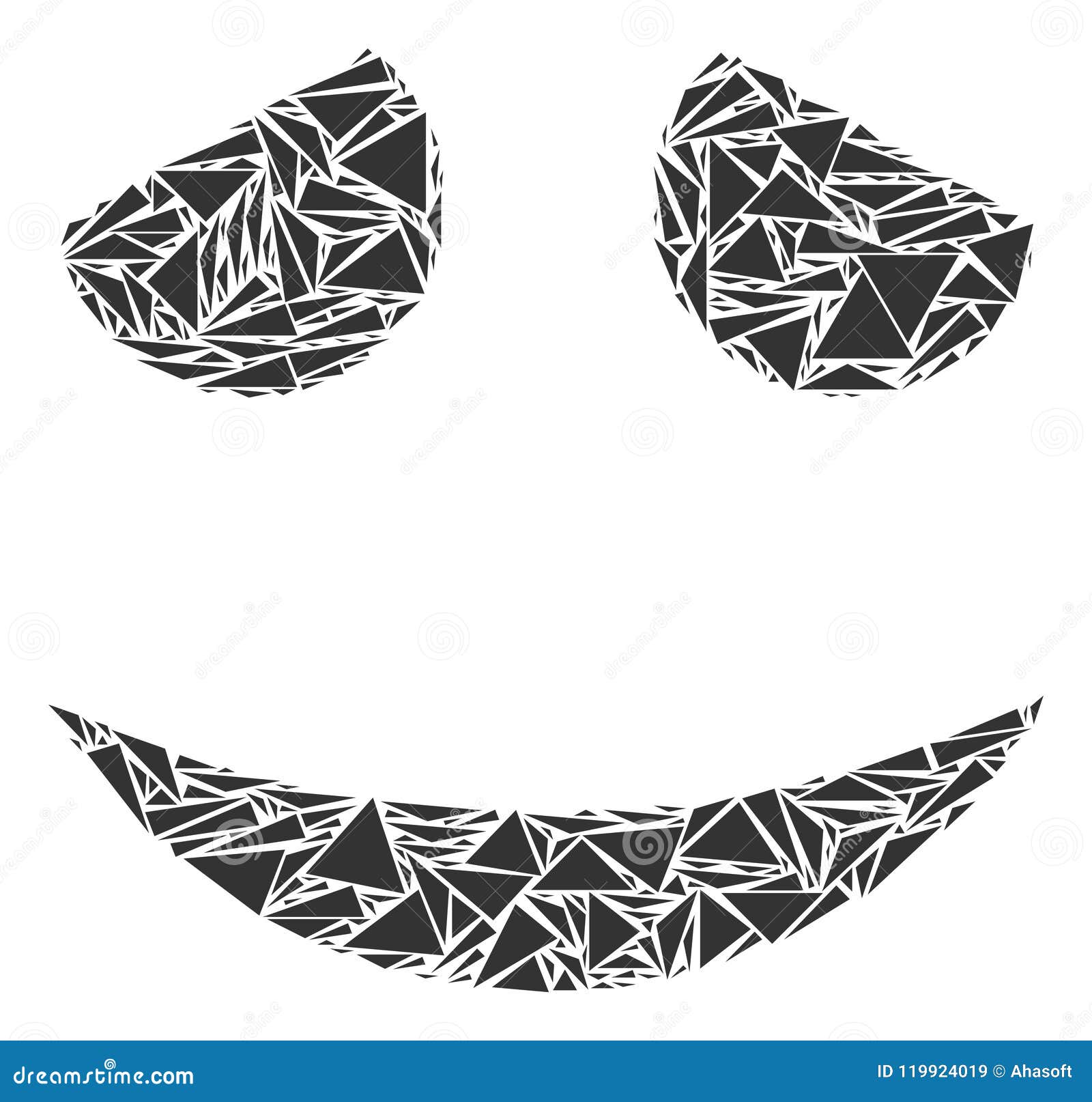 Embarrassed Smile Mosaic of Triangles Stock Vector - Illustration of ...