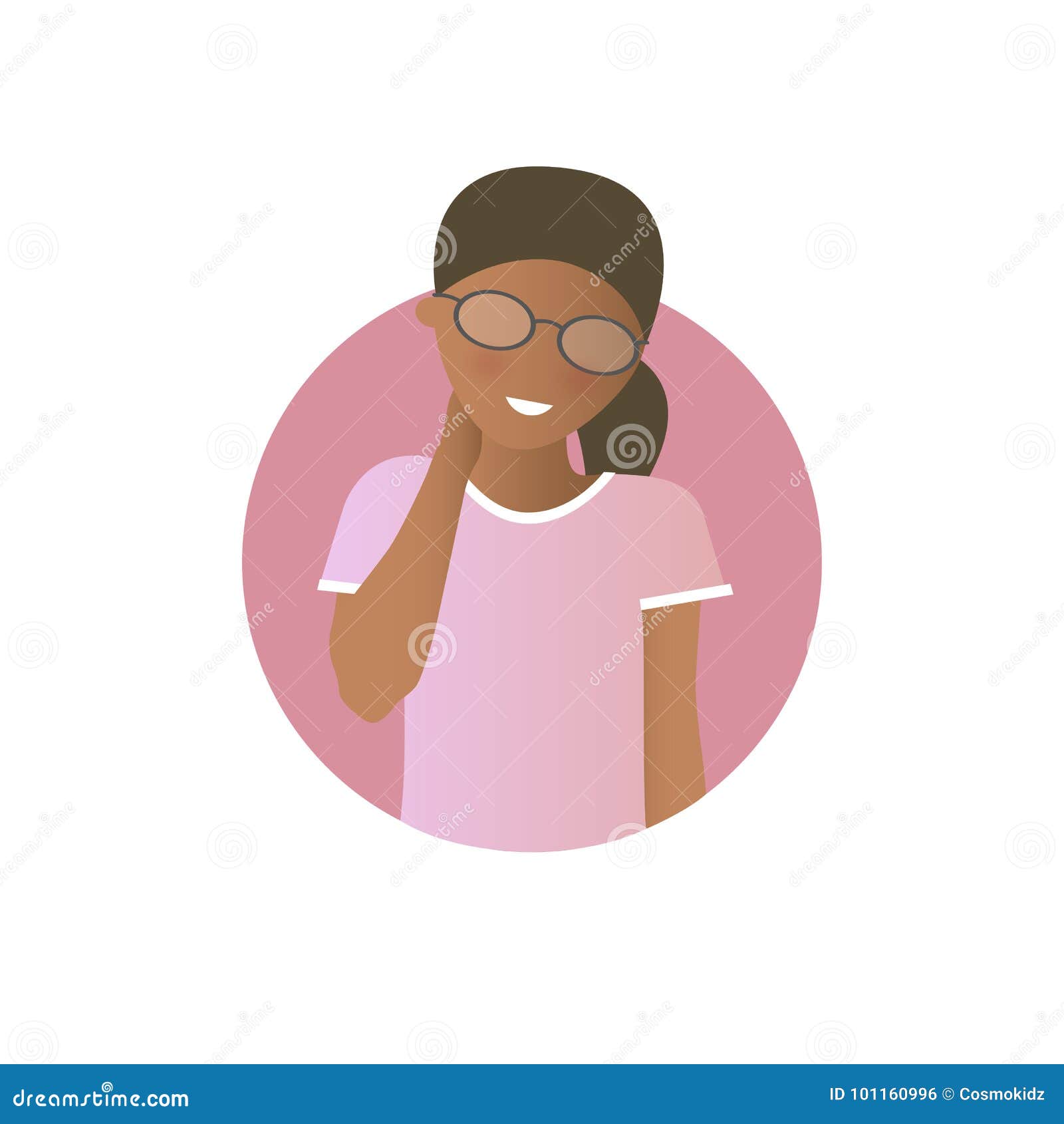 Embarrassment Expression, Woman Shy, Timid. Flat Gradient Vector Icon ...