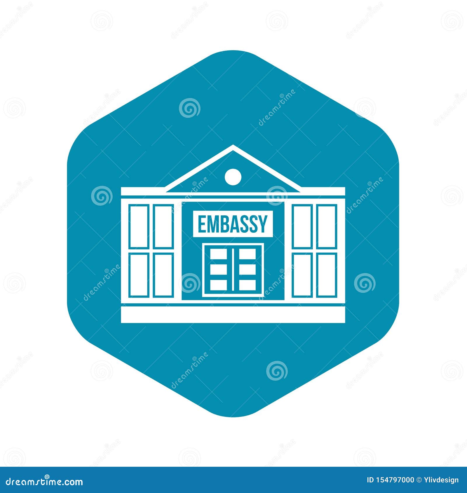 Embassy icon, simple style stock vector. Illustration of embassy ...
