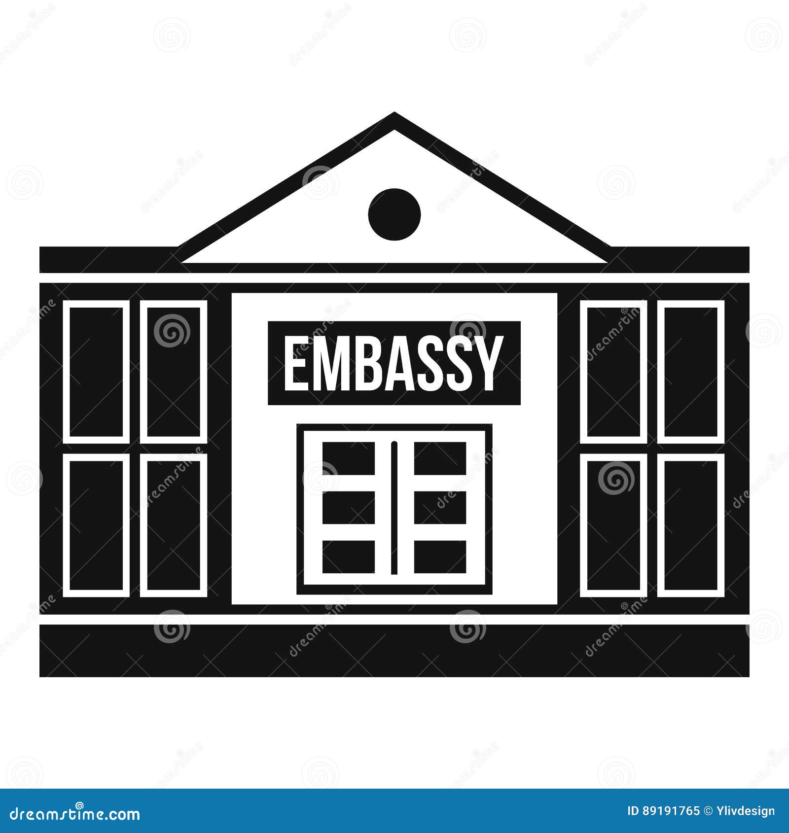 Embassy Icon Vector Sign And Symbol Isolated On White Background ...
