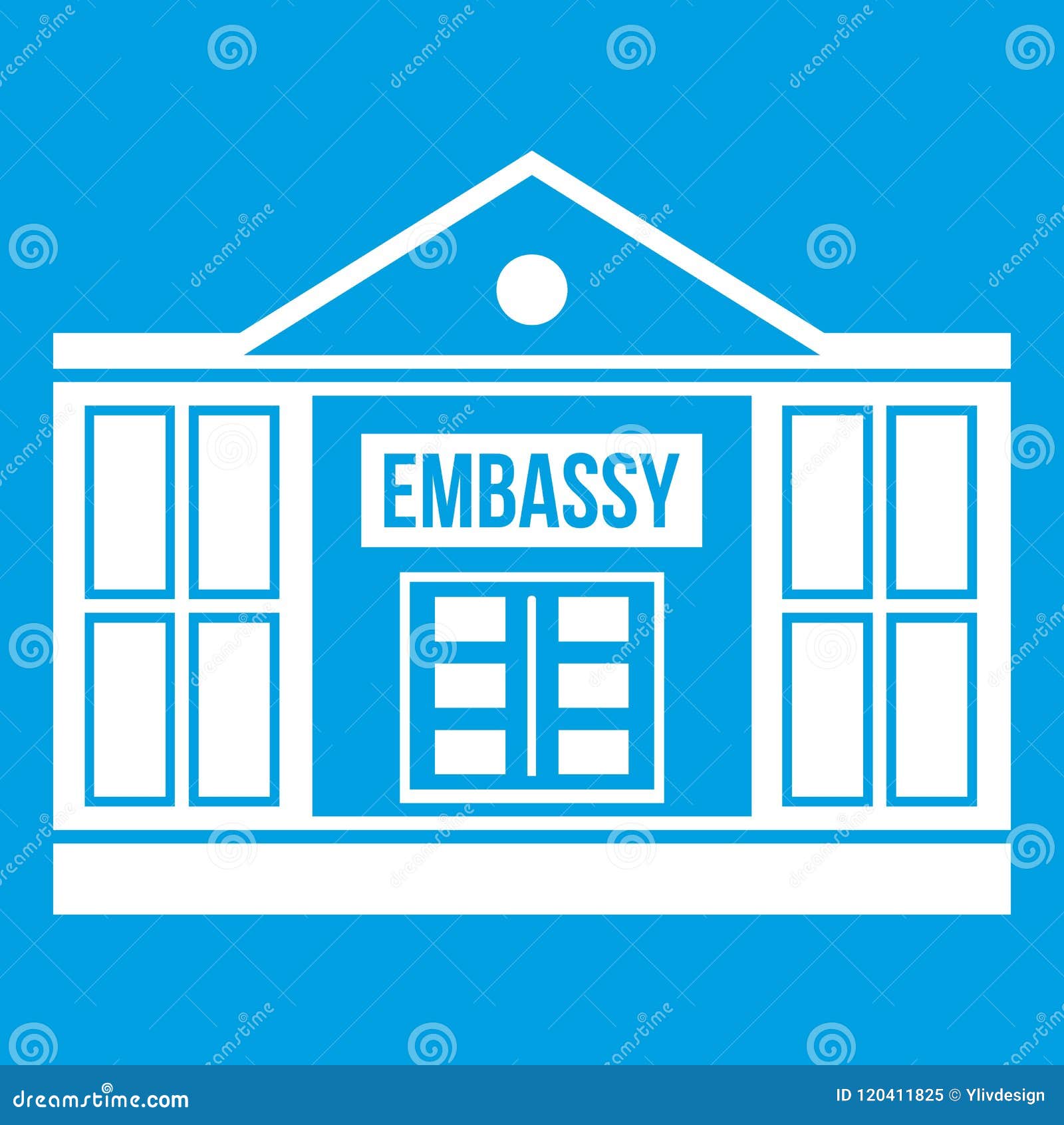 Embassy Icon Vector Sign And Symbol Isolated On White Background ...