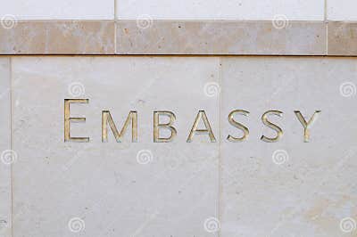 Embassy Sign stock image. Image of advice, feature, letter - 19856717