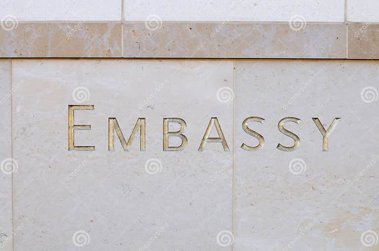 Embassy Sign stock image. Image of advice, feature, letter - 19856717