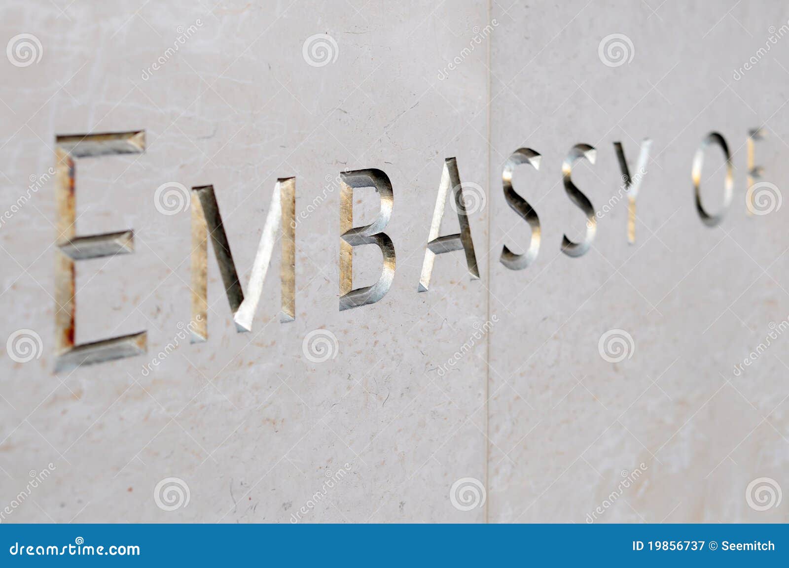 Embassy Sign stock image. Image of word, architectural - 19856737