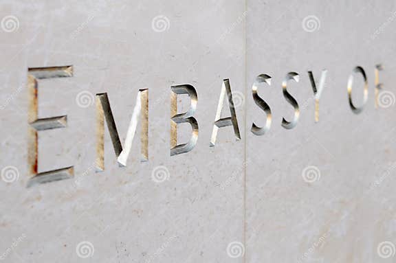 Embassy Sign stock image. Image of word, architectural - 19856737