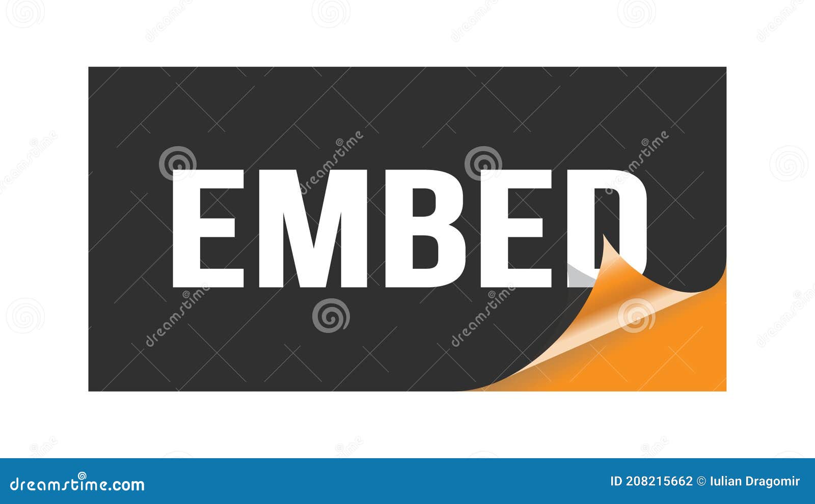 EMBED Text Written on Black Orange Sticker Stock Illustration ...