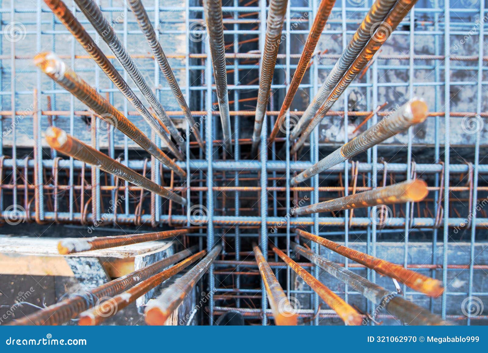 Embedded Frame for a Column Made of Steel Reinforcement Protrudes from ...