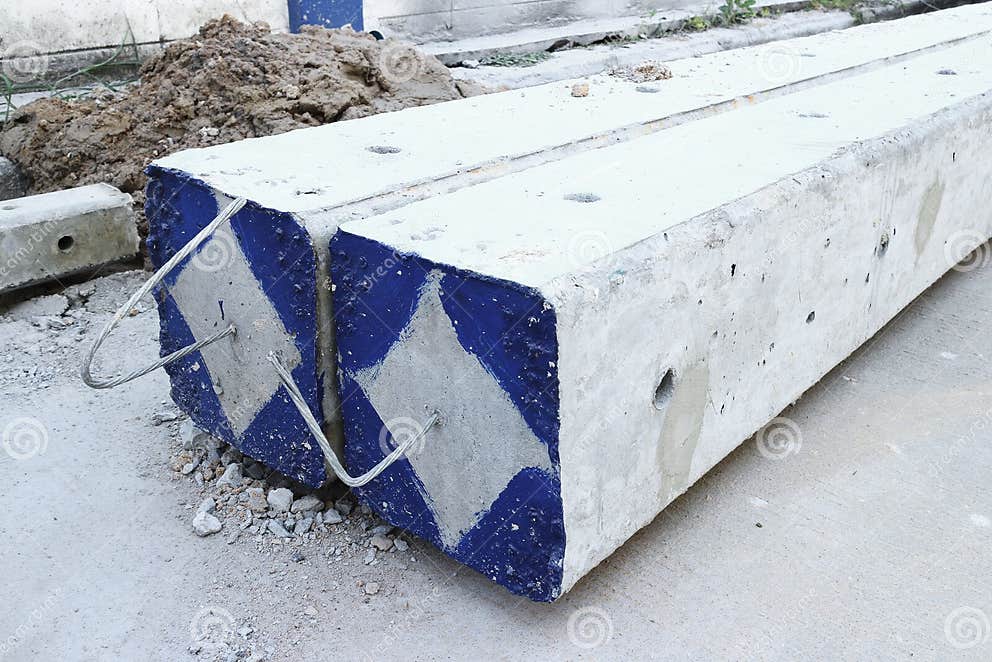 Embedded Ground Wire of Electrical Concrete Pole Bottom View Stock ...