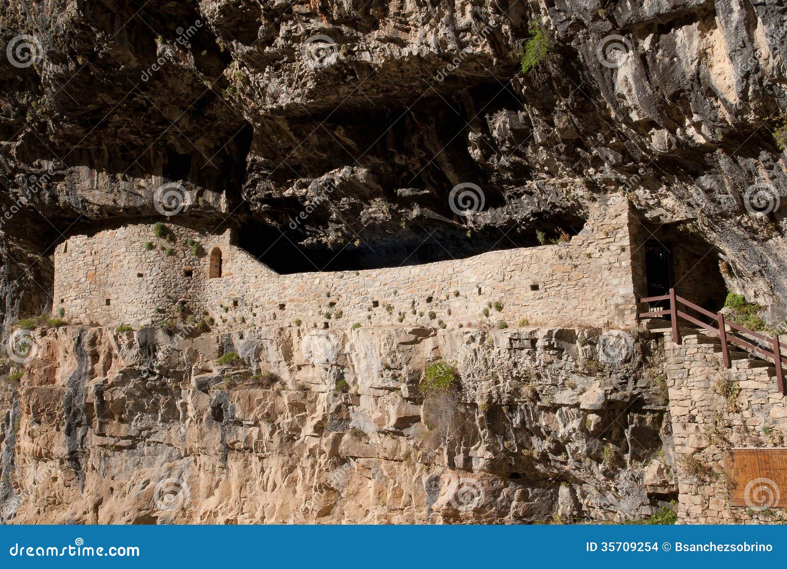 Embedded Monastery in the Mountains Stock Photo - Image of history ...