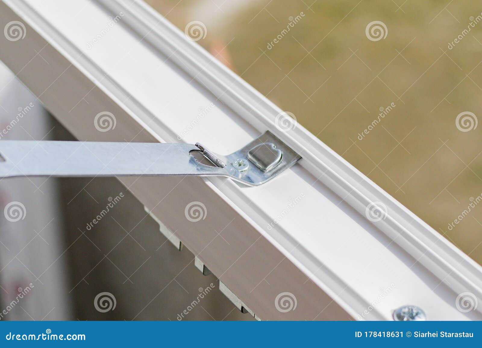 Embedded Plate for Window Installation Stock Image - Image of inside ...