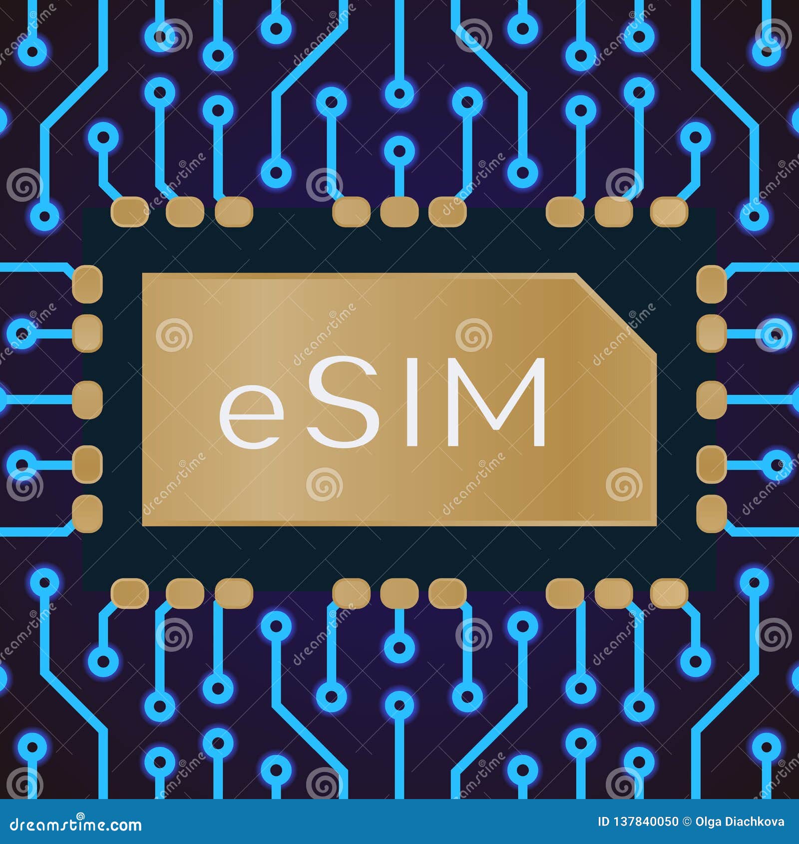Embedded SIM concept stock vector. Illustration of mobility - 137840050