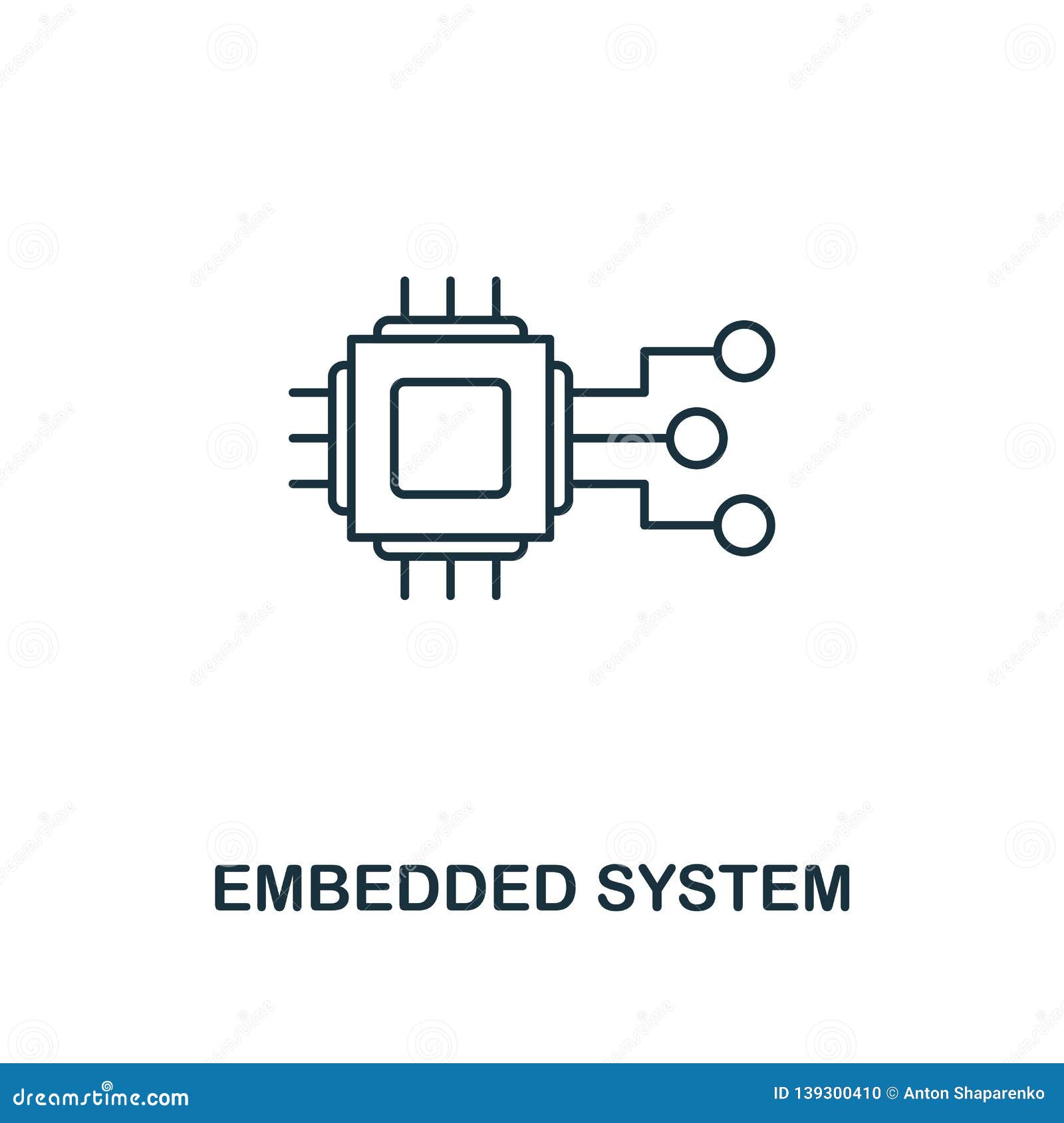 Embedded System Icon Thin Line Style Industry 4 0 Icons Collection Ui