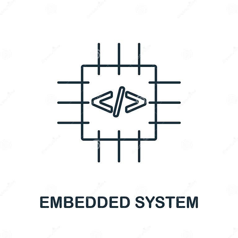 Embedded System Line Icon. Monochrome Simple Embedded System Outline ...